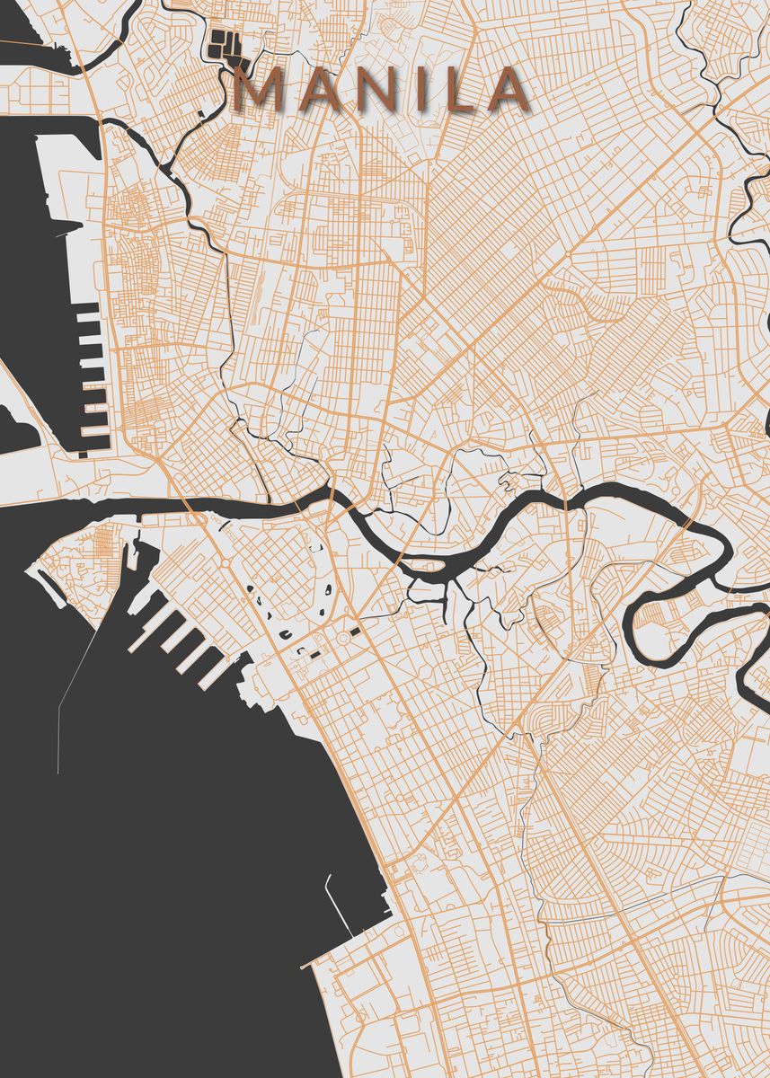 'Manila Map' Poster by dkDesign | Displate