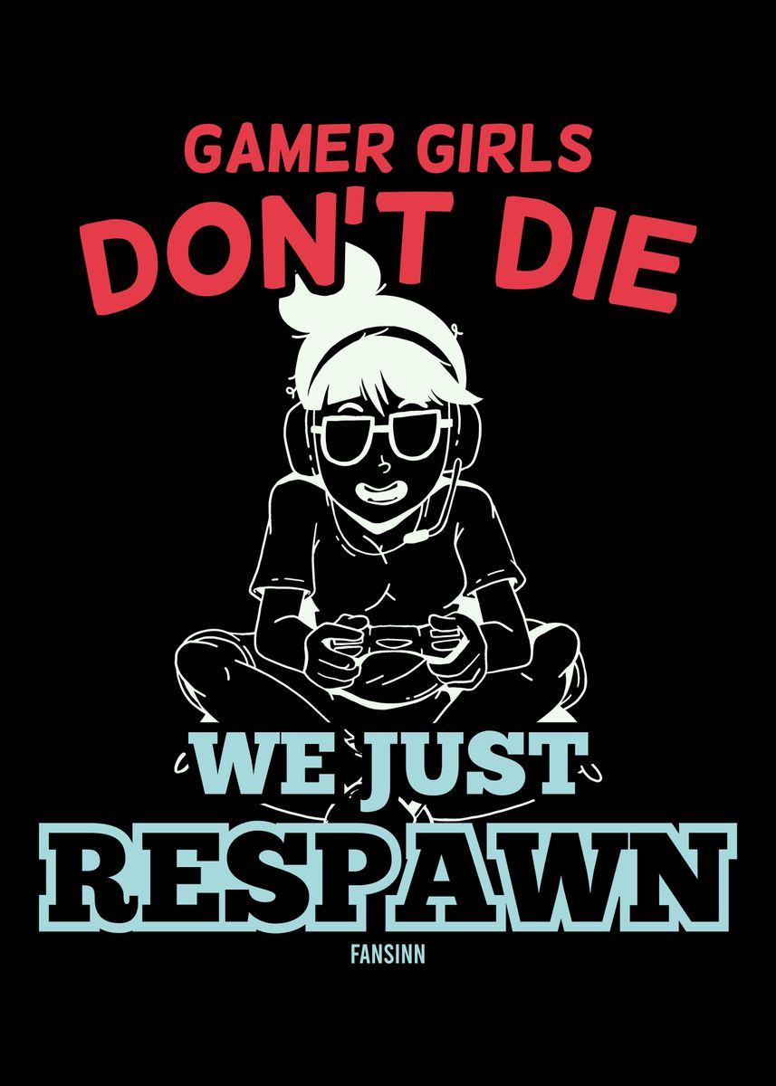 'Gamer Gamepad console girl' Poster, picture, metal print, paint by ...