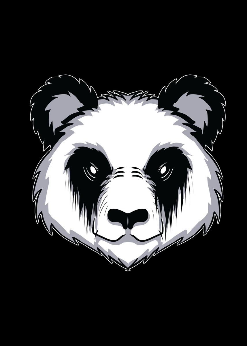 'Gothic Panda Comic Graphic' Poster, picture, metal print, paint by ...