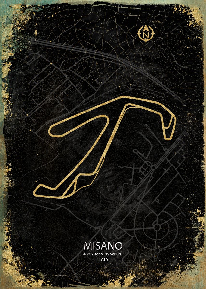 'Misano Circuit' Poster, picture, metal print, paint by Studio Six ...