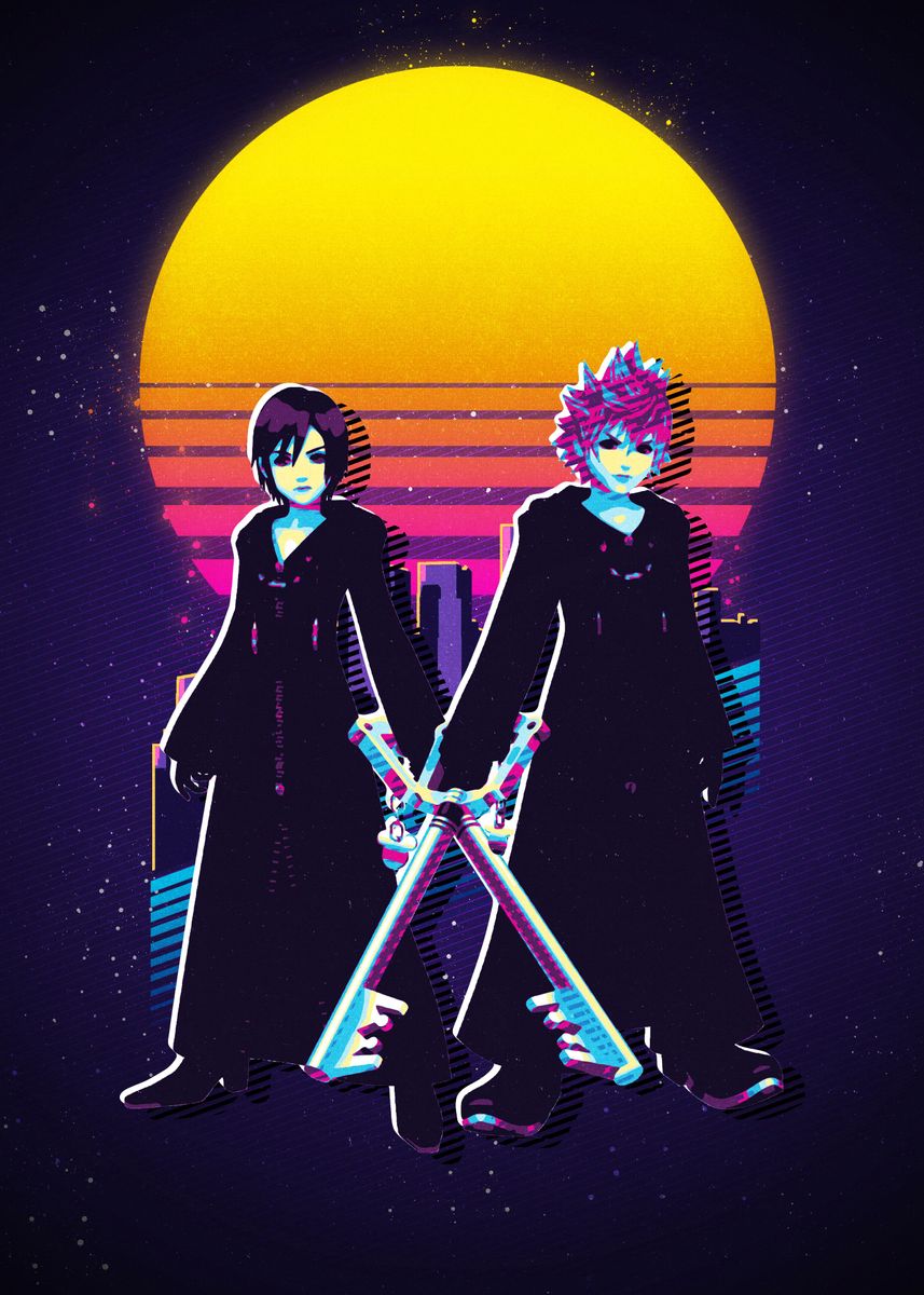 'Kingdom Hearts Roxas Xion' Poster, picture, metal print, paint by Ze ...