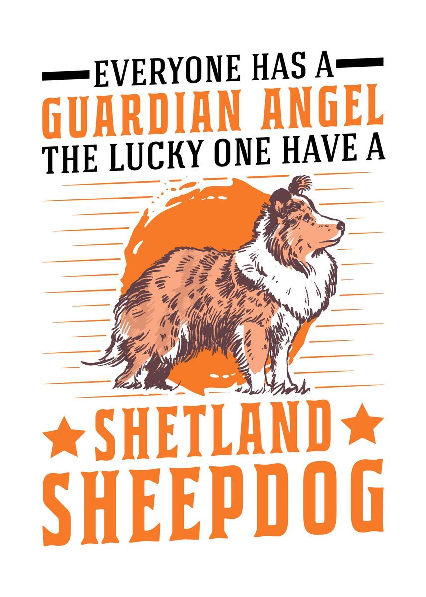 'Sheltie Guardian Angel' Poster, picture, metal print, paint by ...