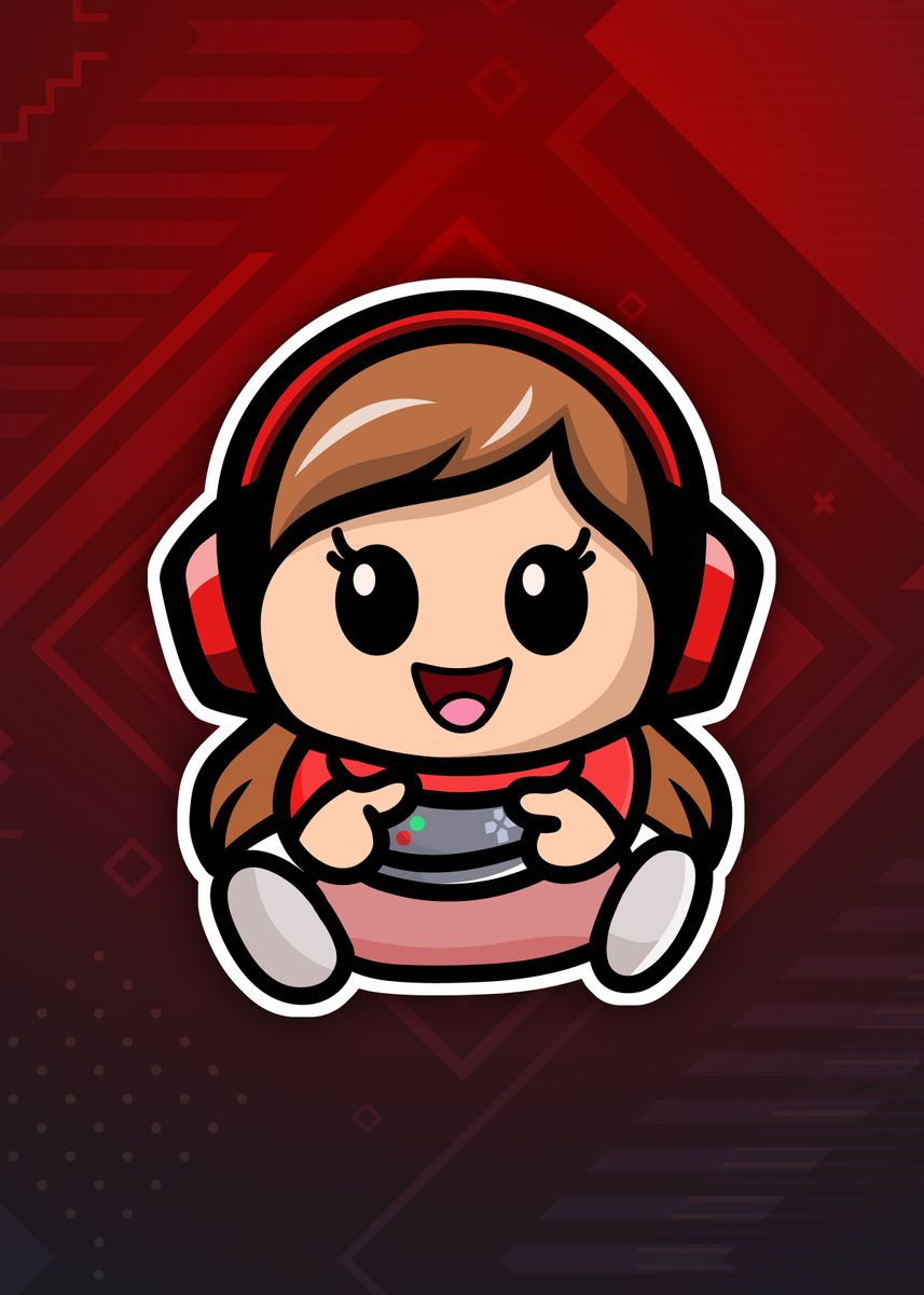 'Kawaii Chibi Gamer Girl' Poster by 84PixelDesign | Displate