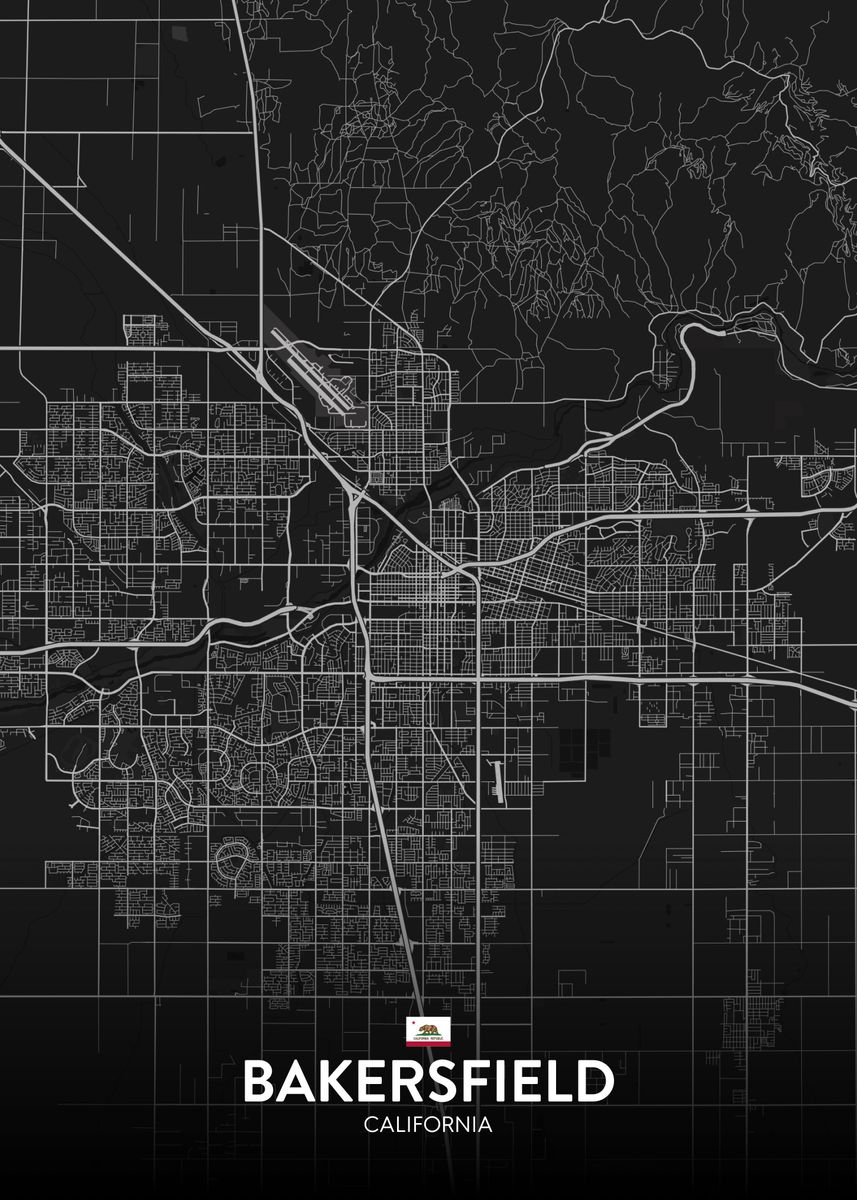 'Bakersfield CA' Poster, picture, metal print, paint by IMR Designs ...