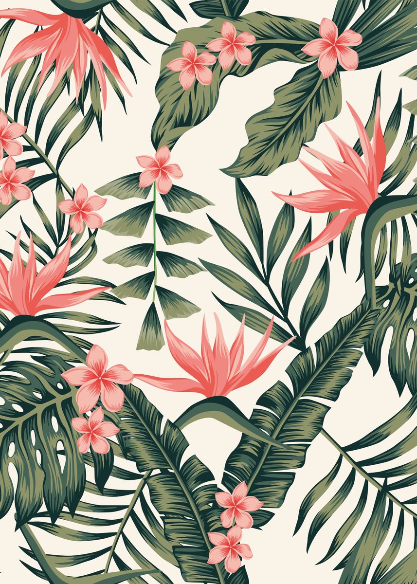 'Abstract Tropical Patt 12' Poster, picture, metal print, paint by ...