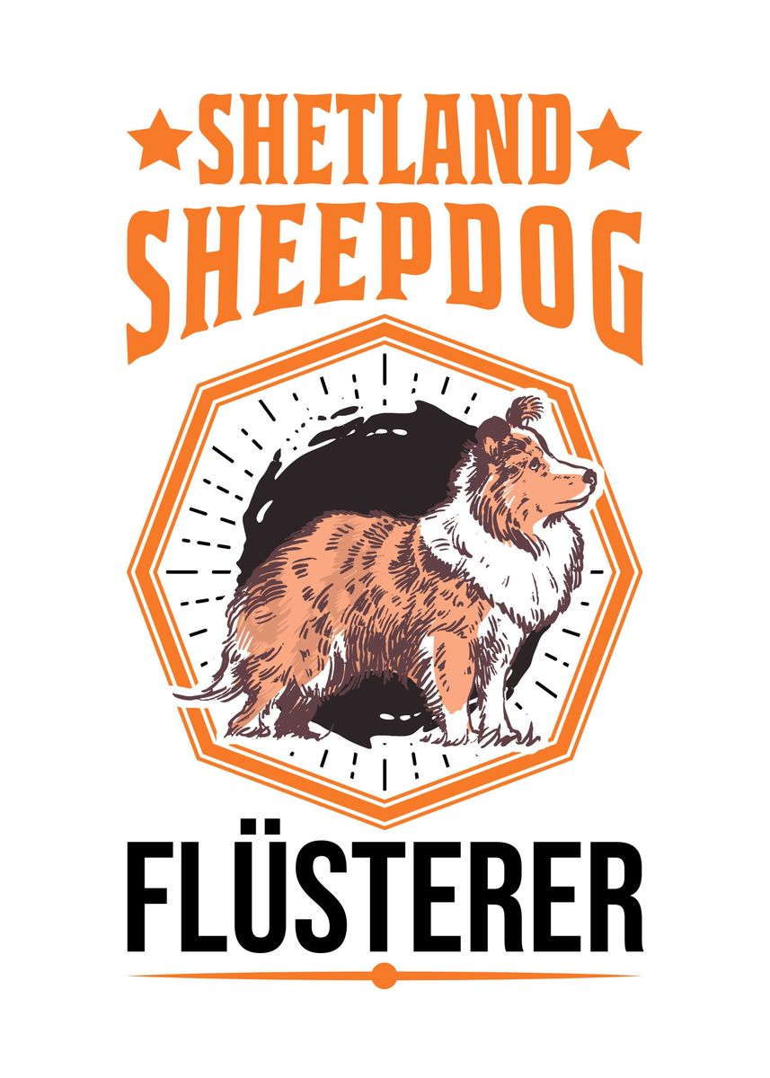 'Shetland Sheepdog' Poster, picture, metal print, paint by ...