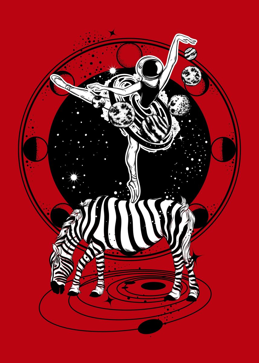 'Zebra in space time' Poster, picture, metal print, paint by Artistic ...