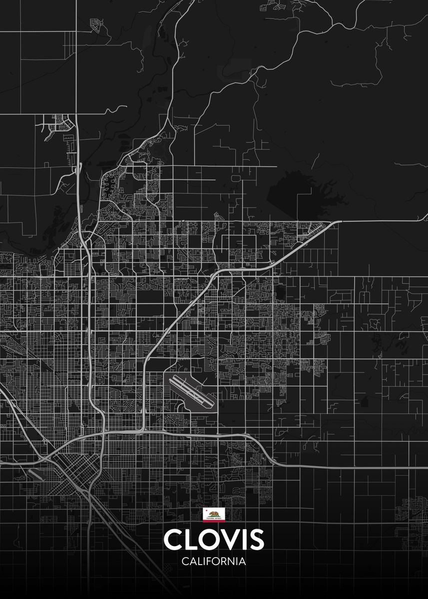'Clovis CA' Poster, picture, metal print, paint by IMR Designs | Displate