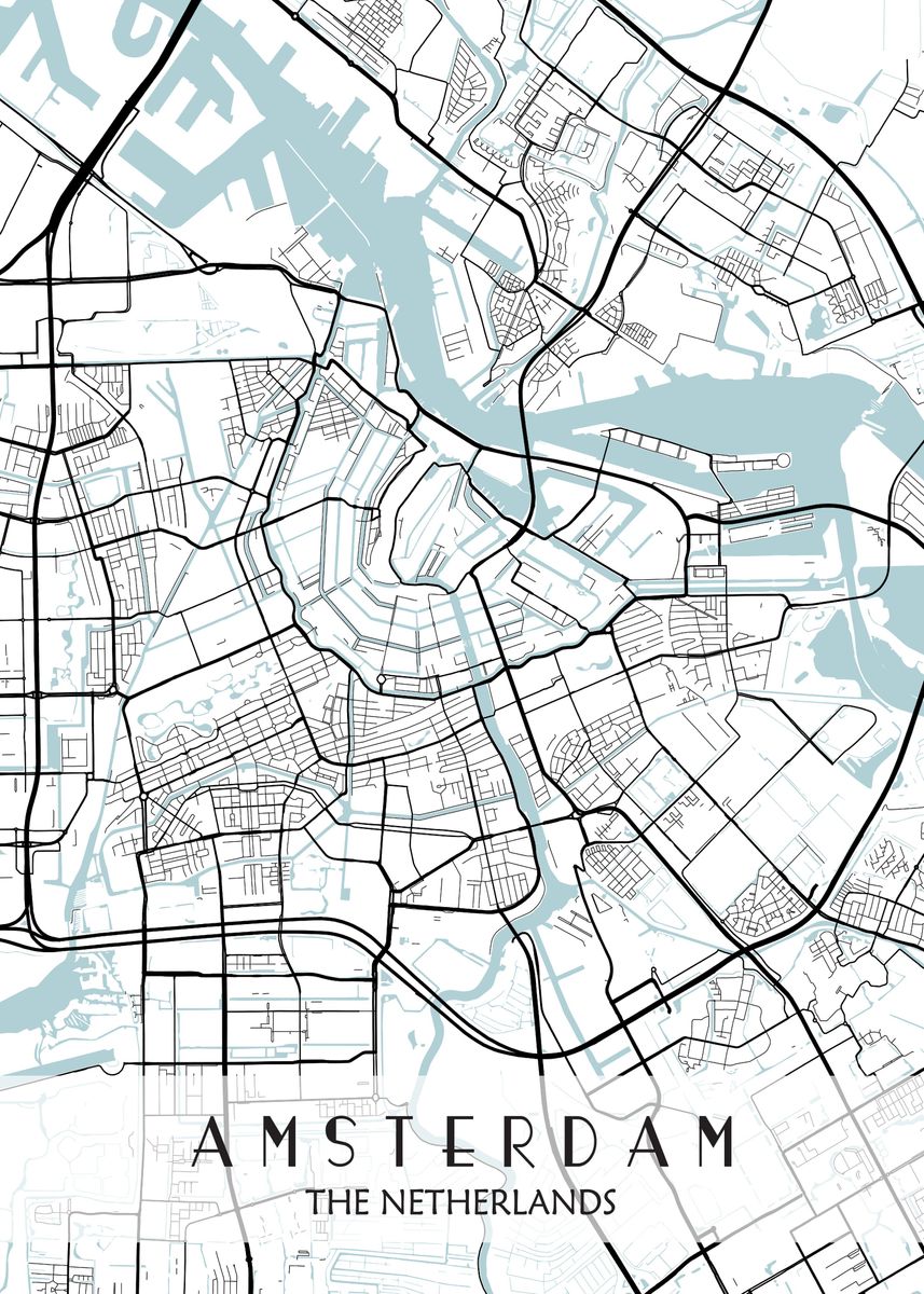 'Amsterdam Map Netherlands' Poster by Max Ronn | Displate