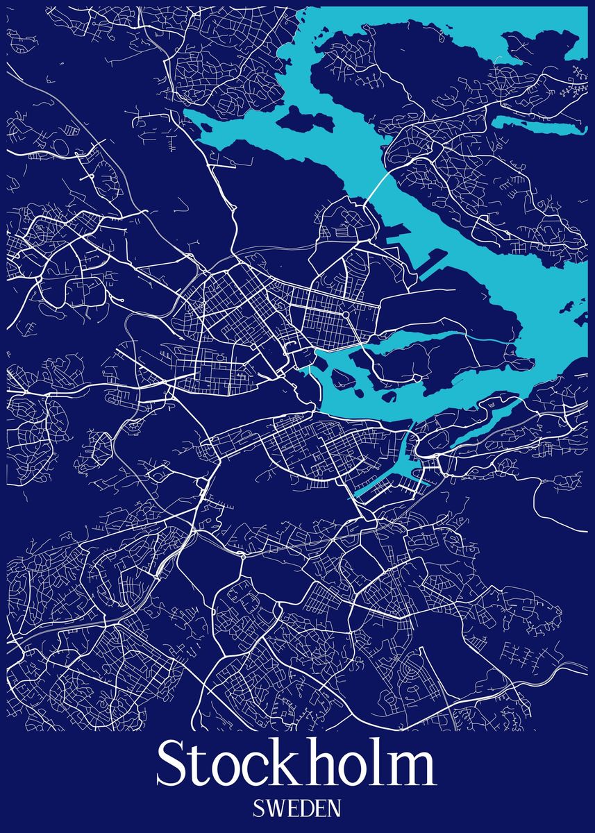 'Stockholm City Map Sweden' Poster by Max Ronn | Displate