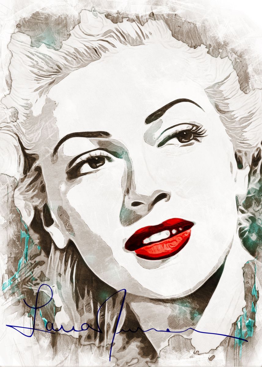 'Lana Turner' Poster, picture, metal print, paint by Petra Rommelfanger ...