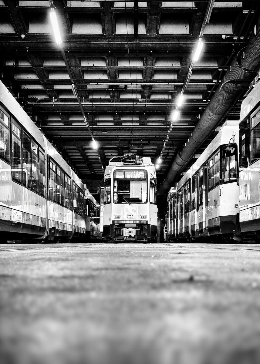 'Tram' Poster, picture, metal print, paint by Yohan Lambert | Displate