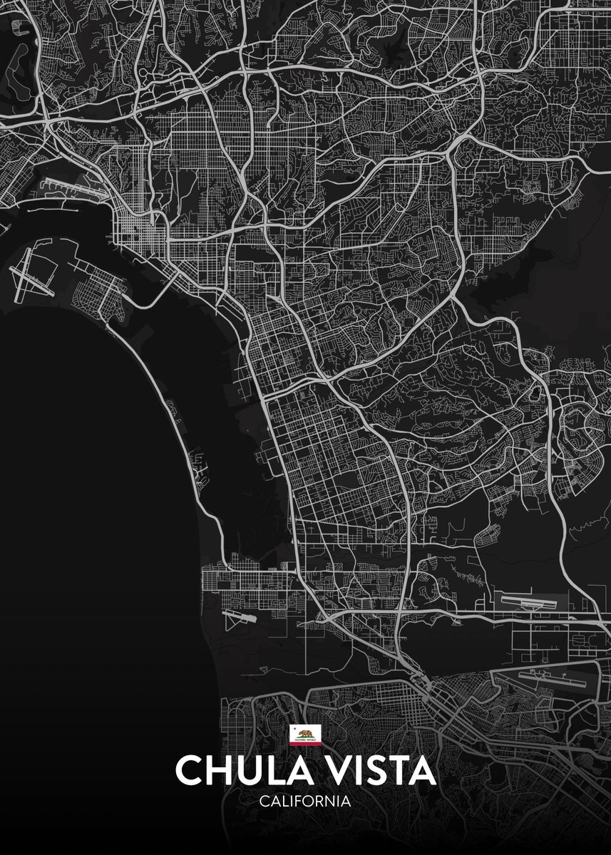 'Chula Vista CA' Poster, picture, metal print, paint by IMR Designs ...