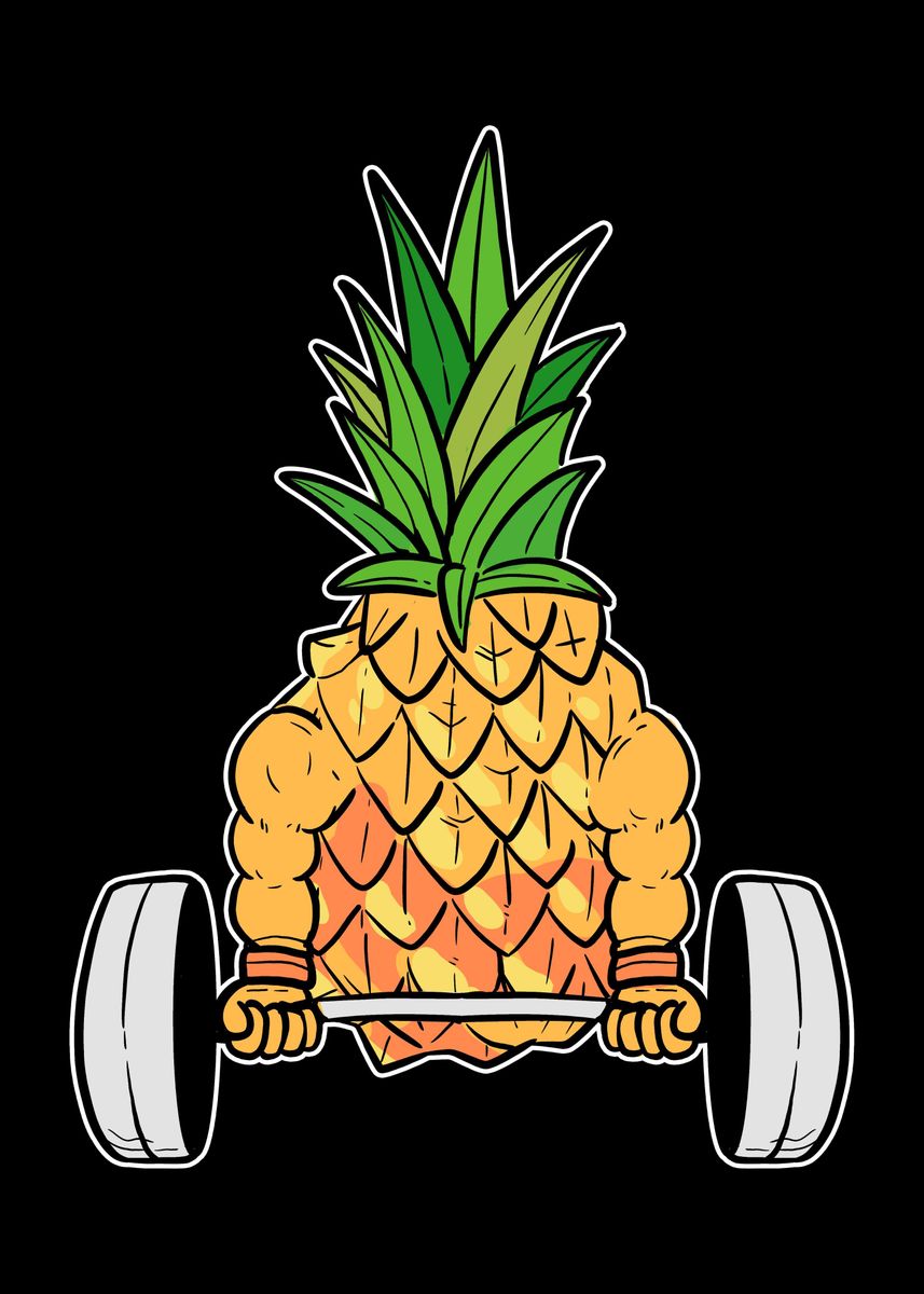 'Workout Pineapple Resort' Poster, picture, metal print, paint by ...