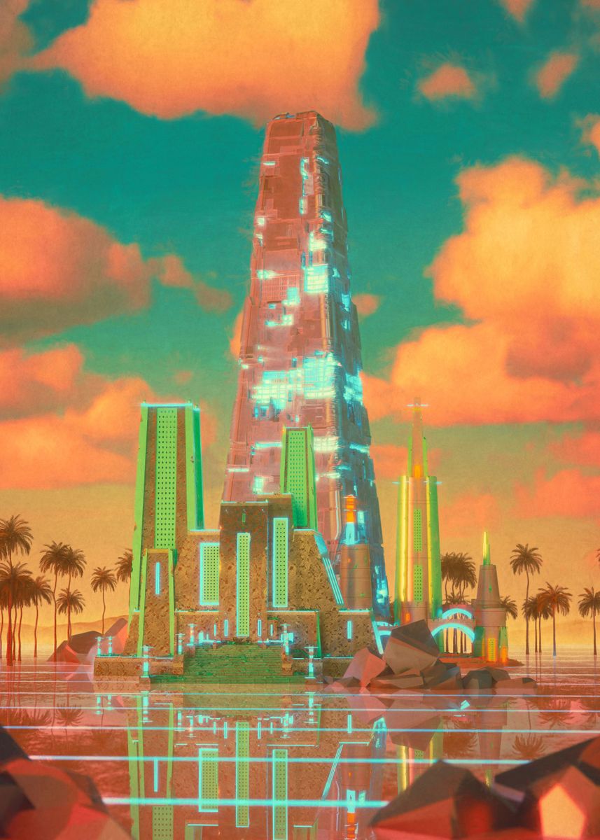 'Temple of Light' Poster, picture, metal print, paint by Shørsh | Displate