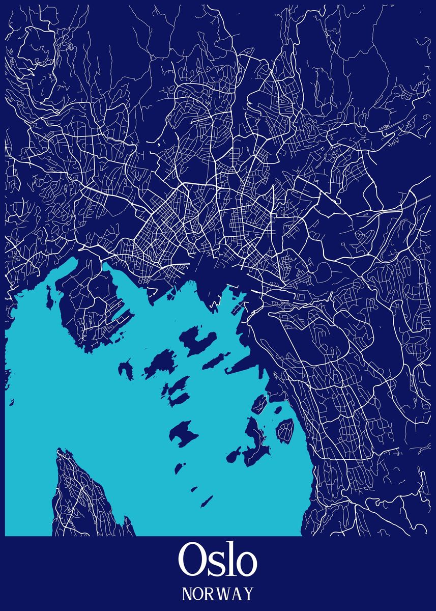 'Oslo City Map Norway' Poster by Max Ronn | Displate