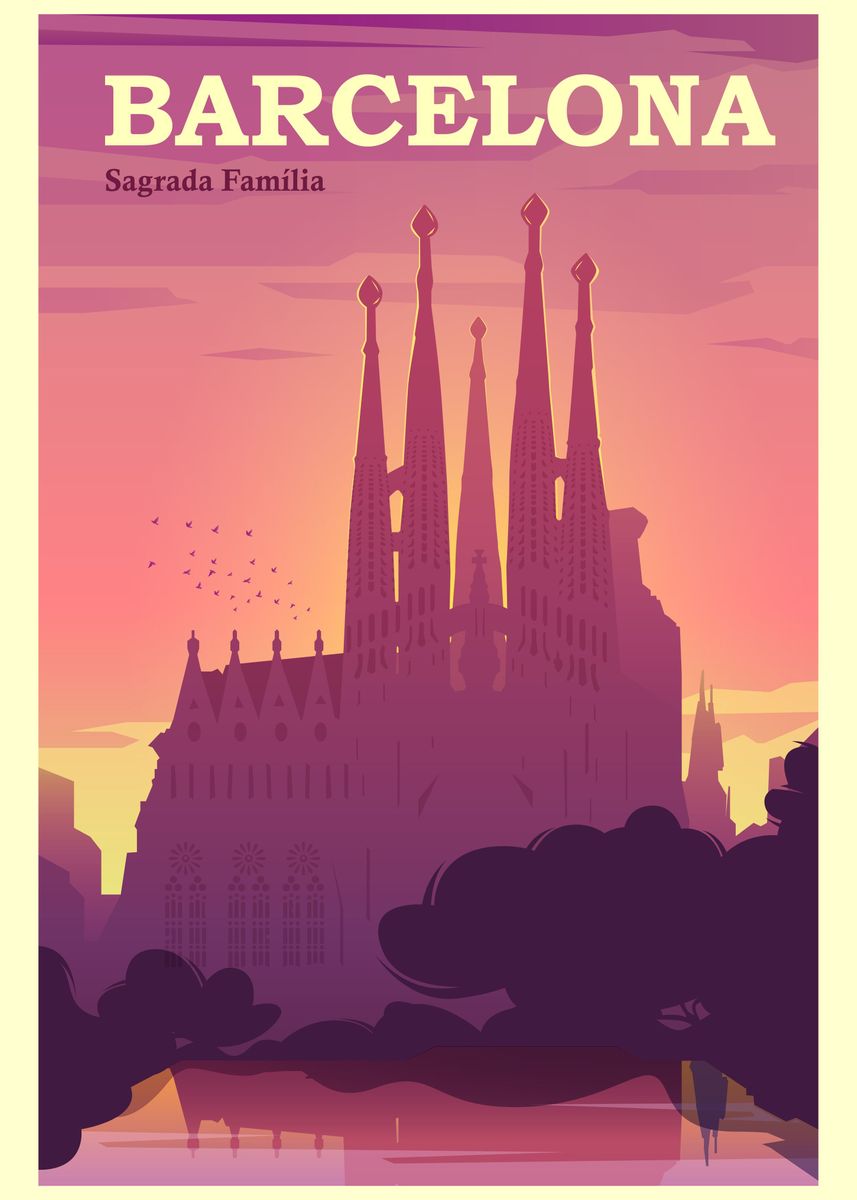 'Barcelona' Poster by Aloke Design | Displate