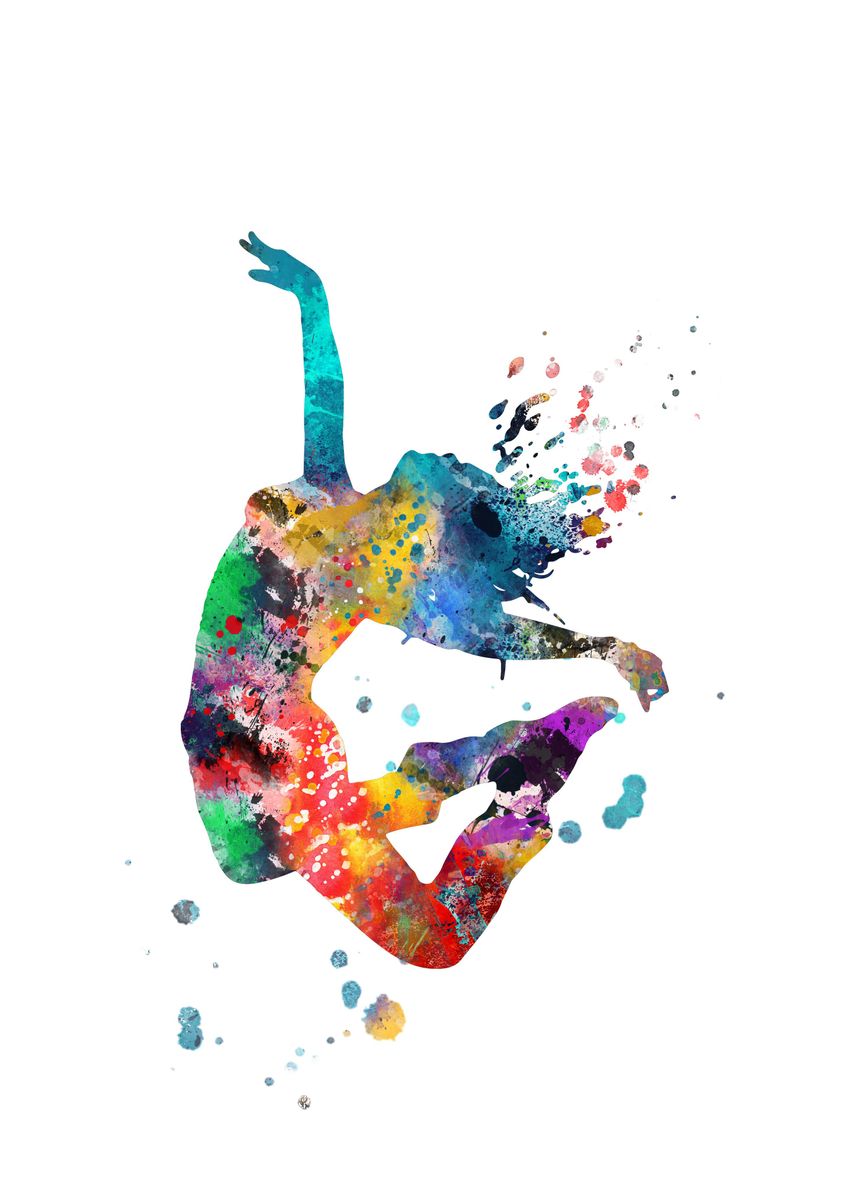 'Jumping girl' Poster, picture, metal print, paint by RosaliasArt ...