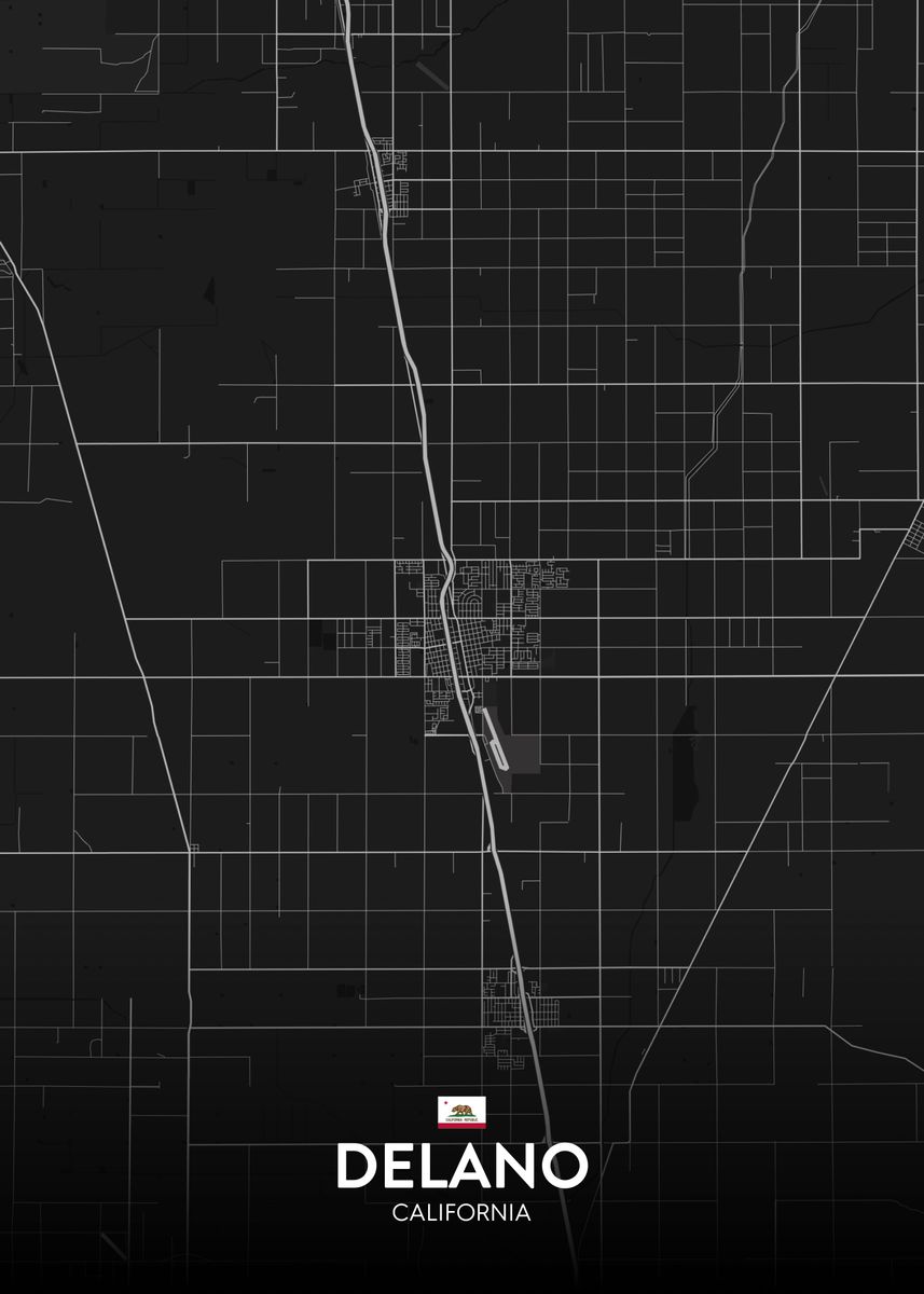 'Delano CA' Poster, picture, metal print, paint by IMR Designs | Displate