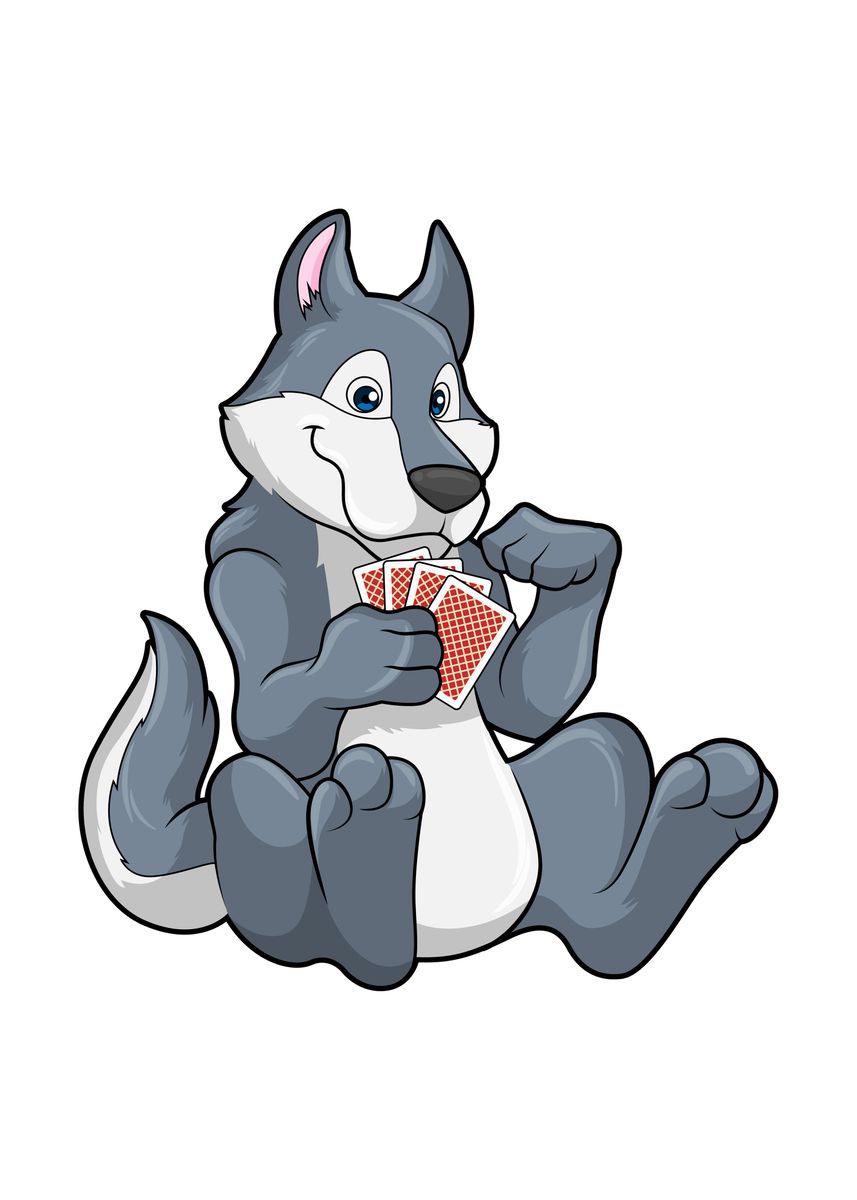 'Wolf Poker Poker cards' Poster, picture, metal print, paint by Markus ...