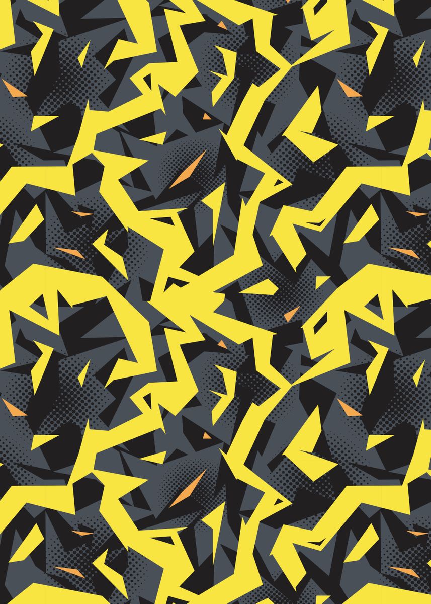 'Yellow Flow Abstract' Poster, picture, metal print, paint by Endryxz ...