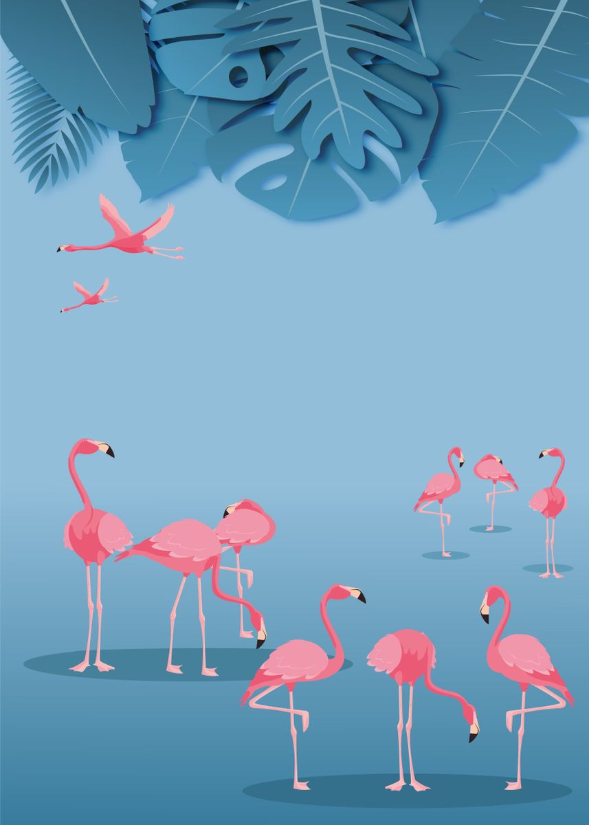 'The Pink Flamingo VIII' Poster, picture, metal print, paint by Artisse ...
