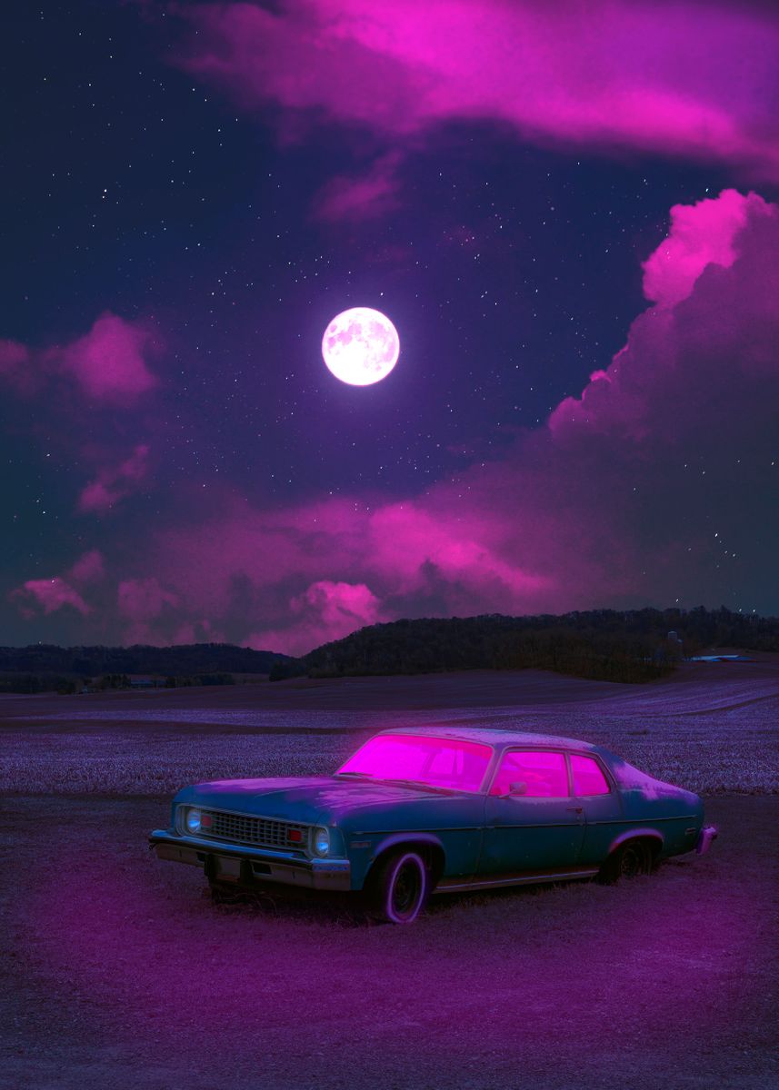 'Night Drive 2' Poster, picture, metal print, paint by Yagedan | Displate