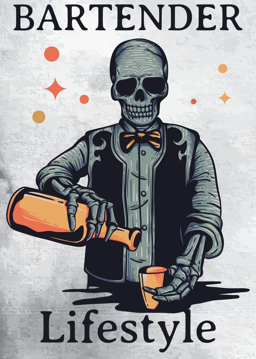 'Bartender Lifestyle' Poster by StonerPlates | Displate