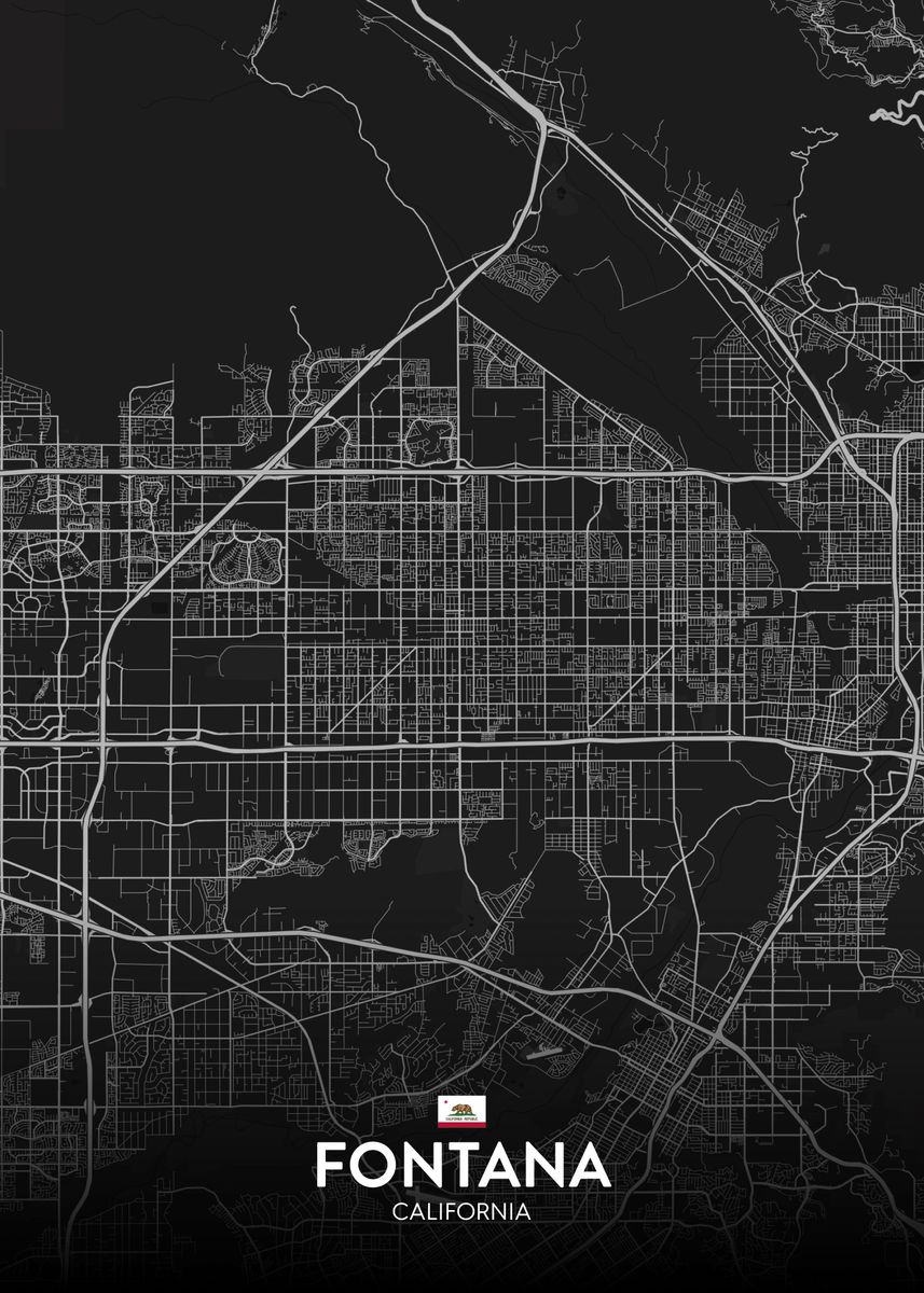 'Fontana CA' Poster, picture, metal print, paint by IMR Designs | Displate