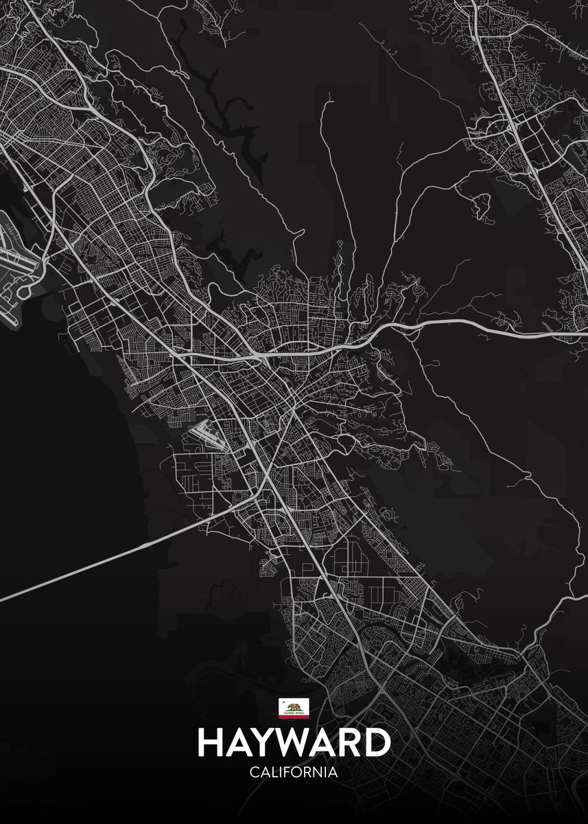 'Hayward CA' Poster, picture, metal print, paint by IMR Designs | Displate