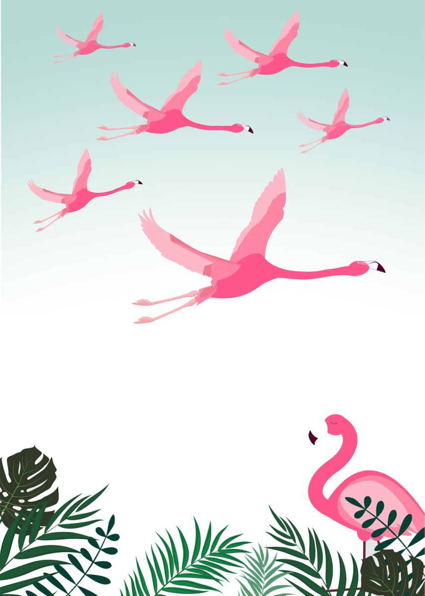 'The Pink Flamingo I' Poster, picture, metal print, paint by Artisse ...