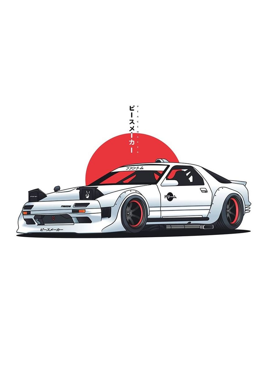 'mazda rx 7' Poster, picture, metal print, paint by amazed Poster ...
