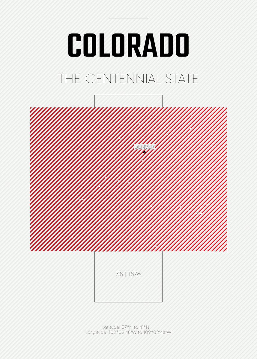 'Colorado USA state map' Poster, picture, metal print, paint by ...