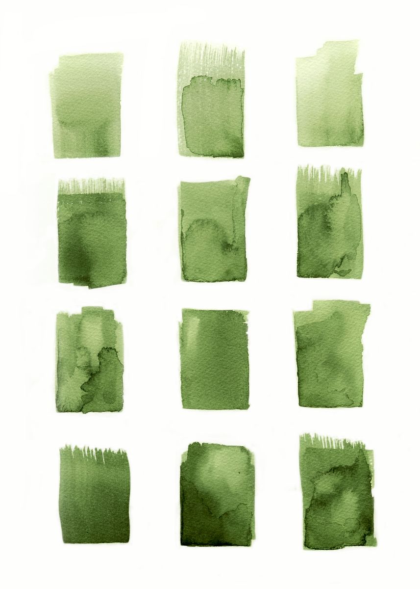 'Green watercolor art' Poster, picture, metal print, paint by Ela ...