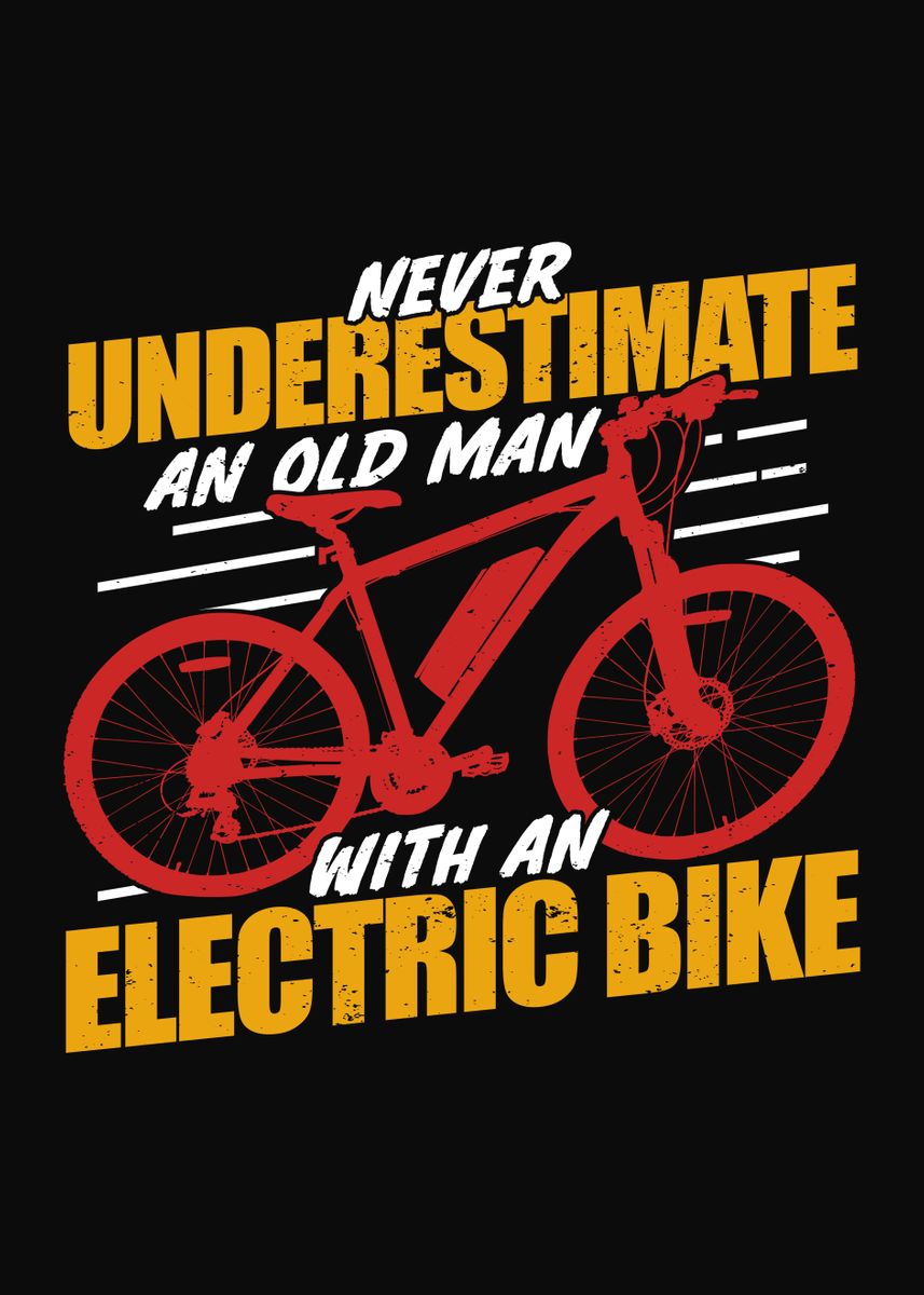 'Old Man Electric Bike' Poster, picture, metal print, paint by Marcel ...