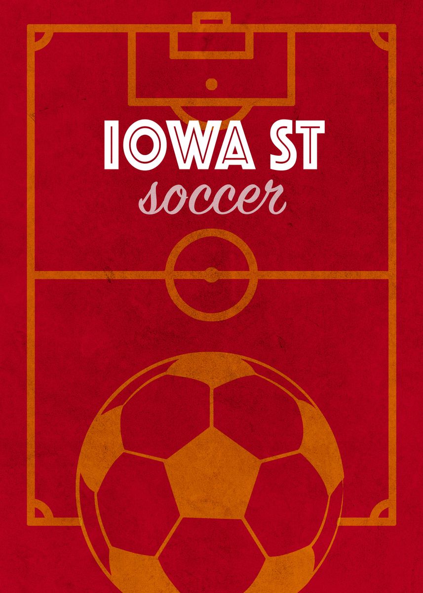 'Iowa State College Soccer' Poster, picture, metal print, paint by ...