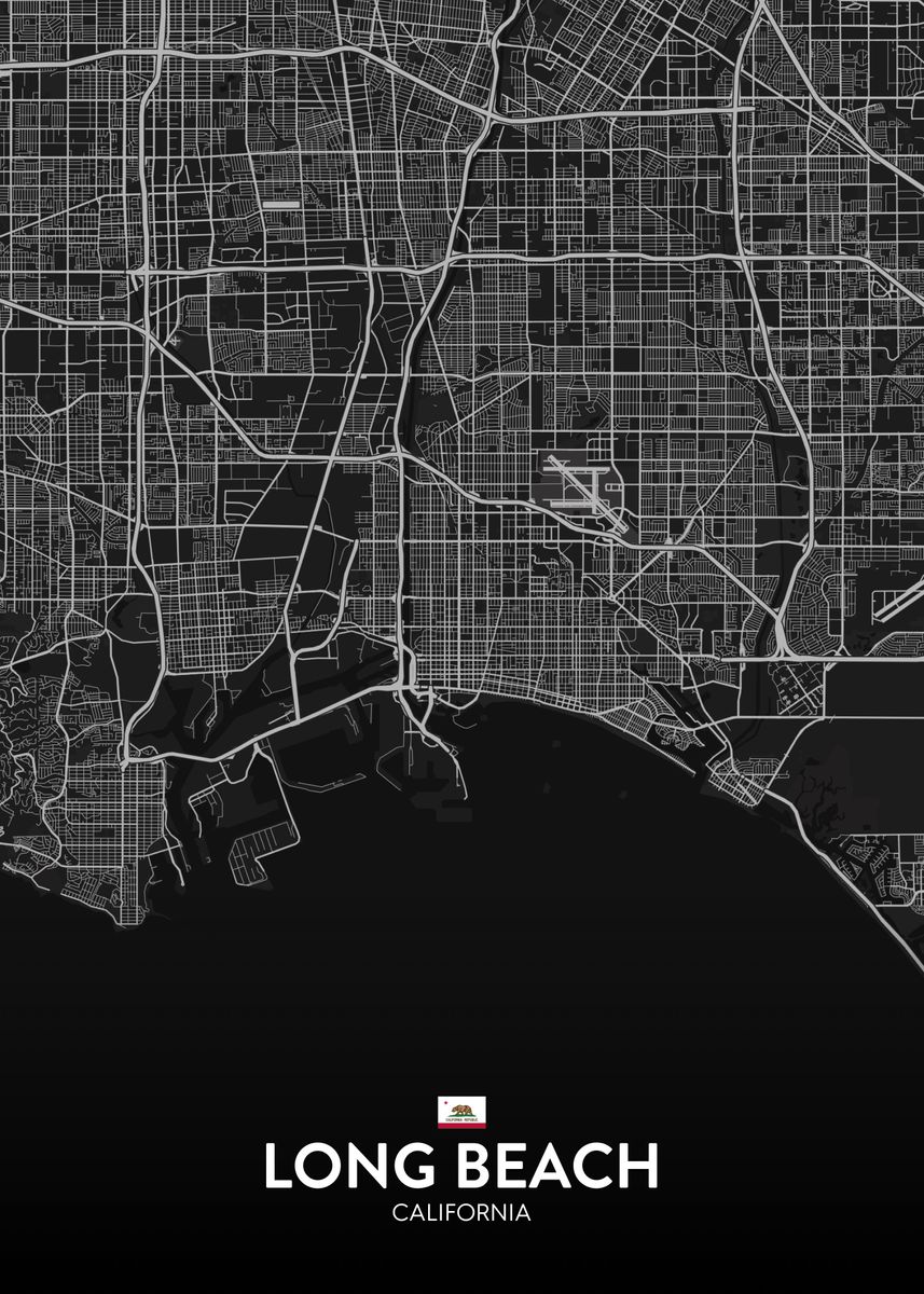 'Long Beach CA' Poster, picture, metal print, paint by IMR Designs ...