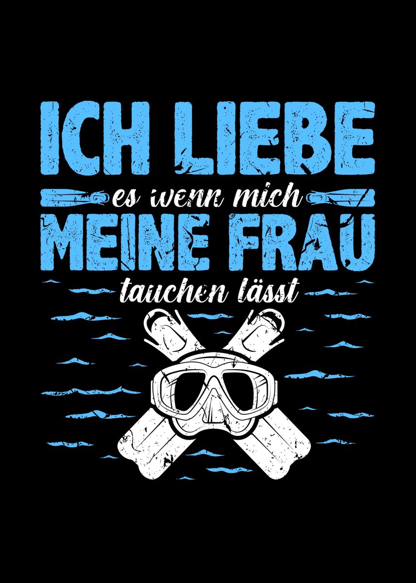 'Tauchen Geschenk Lustig' Poster, picture, metal print, paint by ...