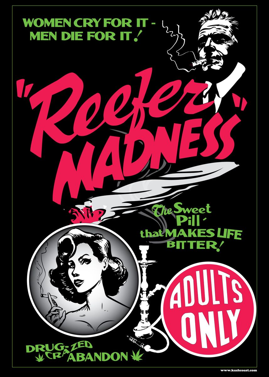 'Black light Reefer Madness' Poster, picture, metal print, paint by ...