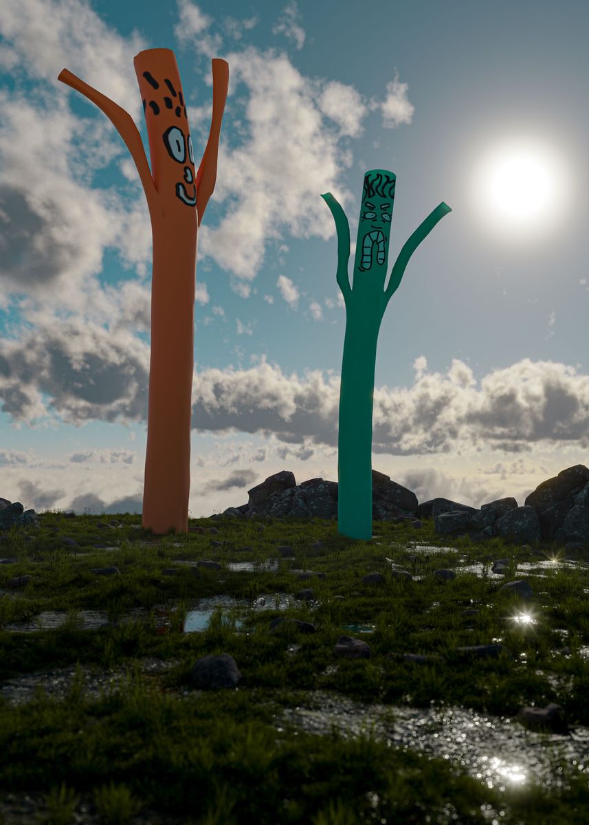 'Whirley and Wobble' Poster, picture, metal print, paint by TheStew ...