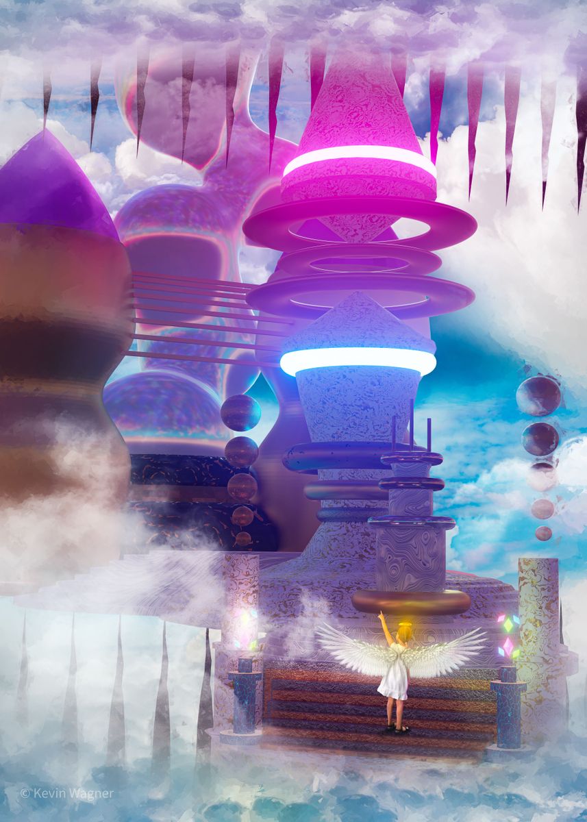 'Sky Palace' Poster, picture, metal print, paint by Kevin Wagner | Displate