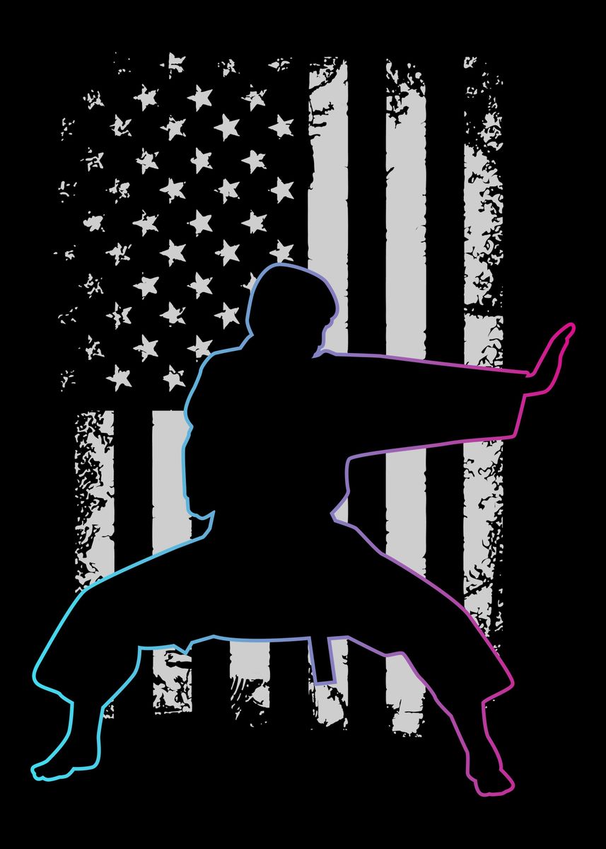 'Karate Flag Karate Martial' Poster, picture, metal print, paint by ...