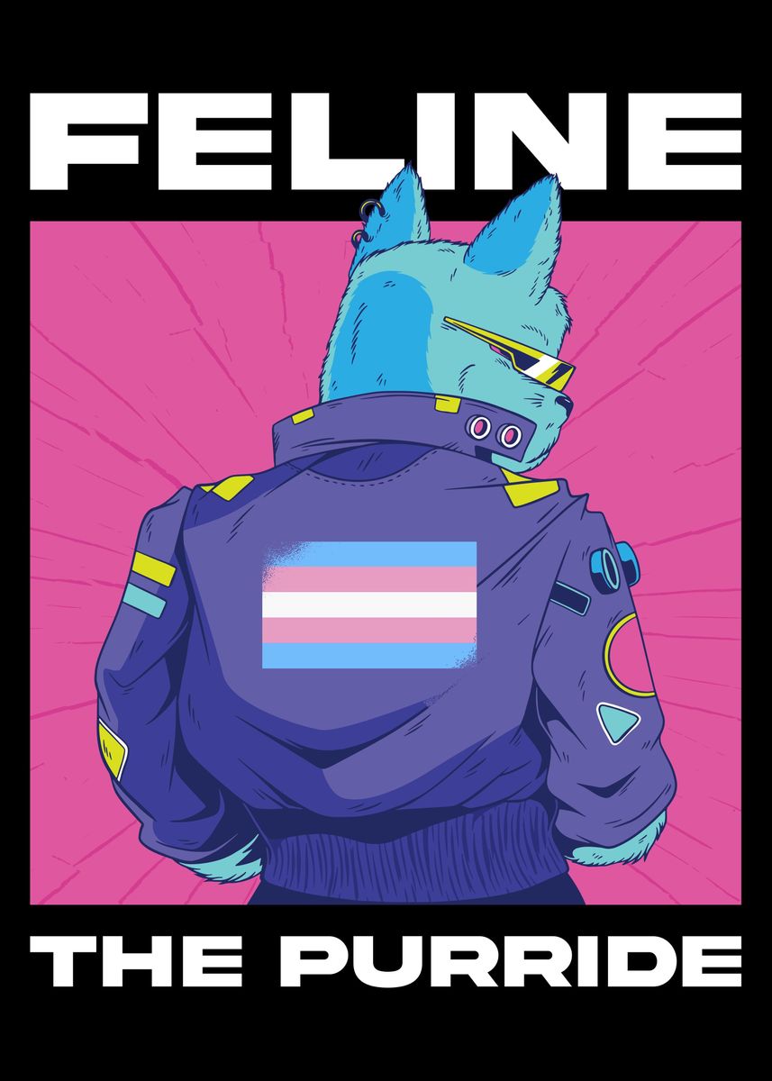 'Transgender Cat' Poster, picture, metal print, paint by CatRobot ...