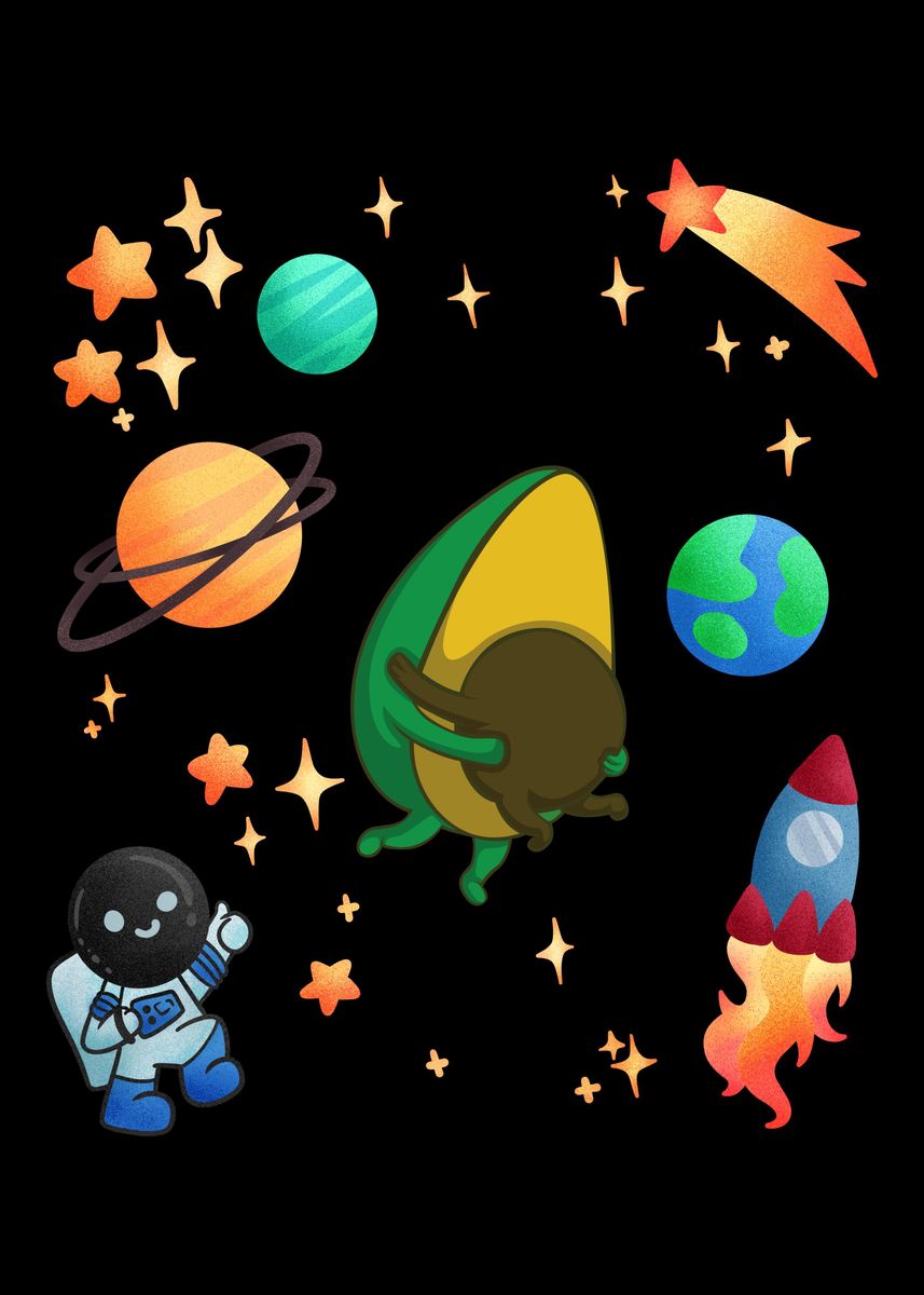 'Avocado vegetable Space Gi' Poster, picture, metal print, paint by ...
