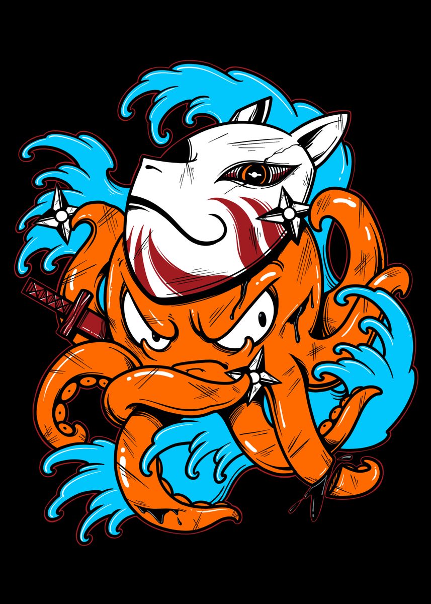 'Octopus Ninja' Poster by Creative Mind Designs | Displate