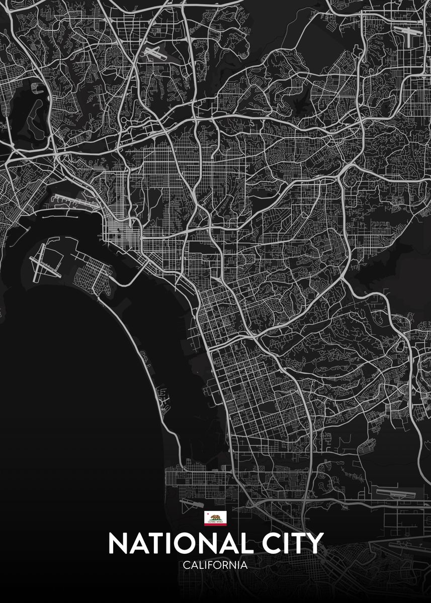'National City CA' Poster, picture, metal print, paint by IMR Designs ...