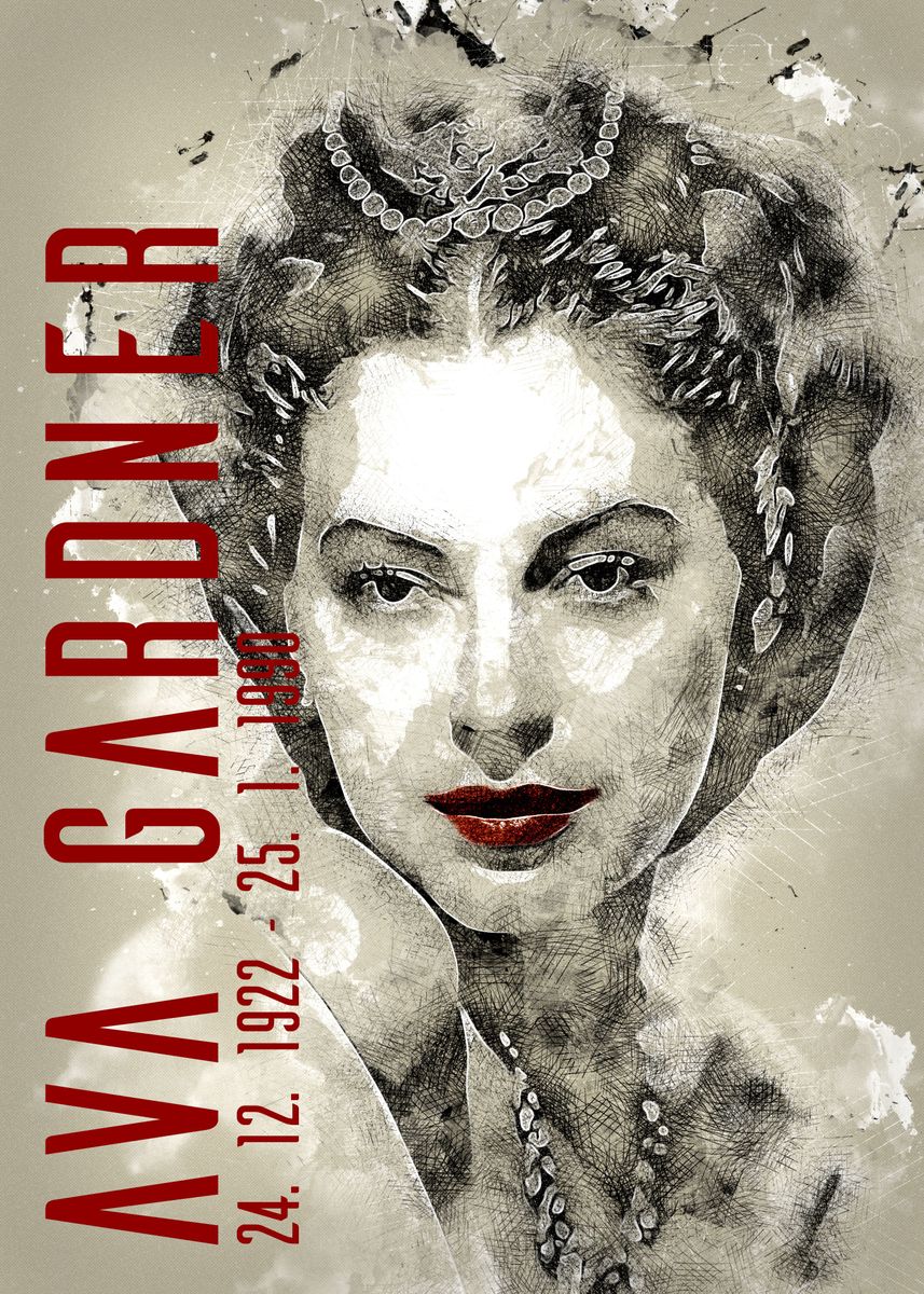 'Ava Gardner' Poster, picture, metal print, paint by Petra Rommelfanger ...