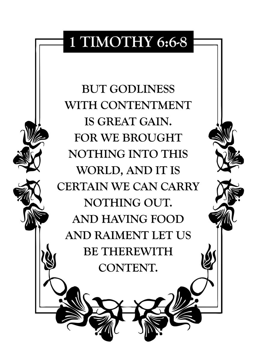 '1 Timothy 6 6 8' Poster by ABConcepts | Displate