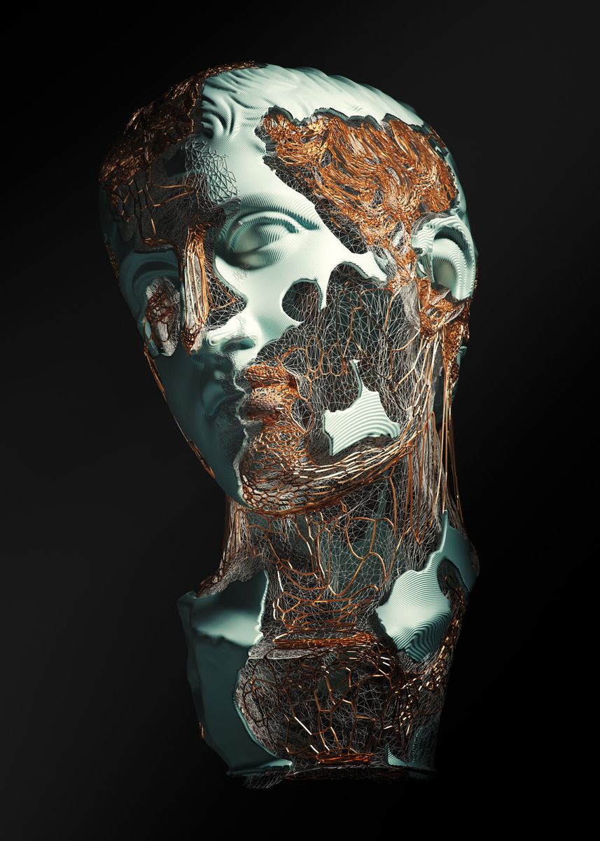 'THOUGHTS' Poster, picture, metal print, paint by Gigi Gvalia | Displate