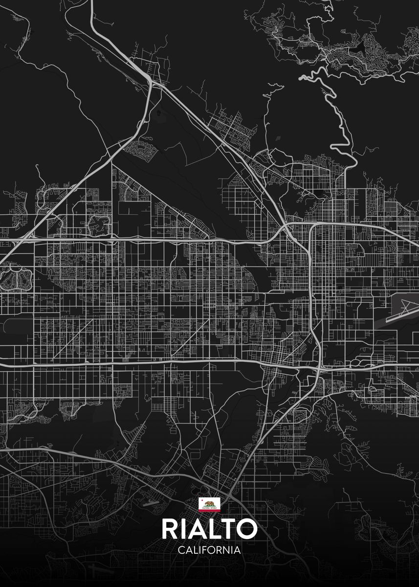 'Rialto CA' Poster, picture, metal print, paint by IMR Designs | Displate